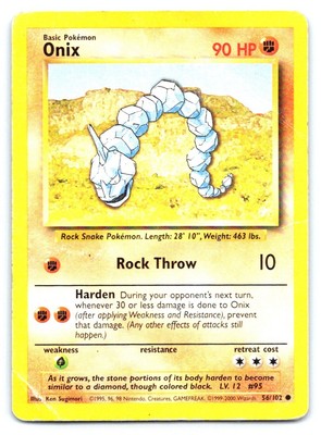 Onix Pokemon Common Base Set 056/102 | eBay