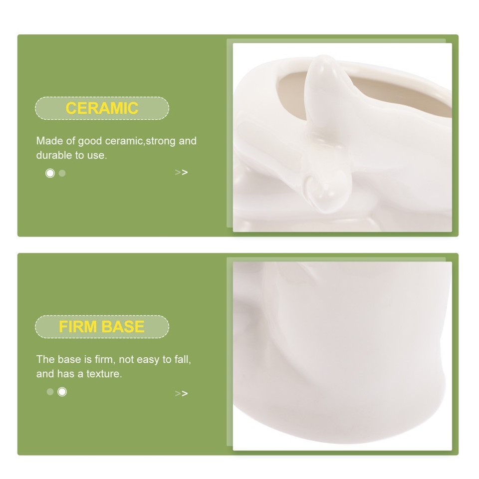 Ceramic Planter Hand Molding Flower Pot Cartoon Succulent Pots Garden ...