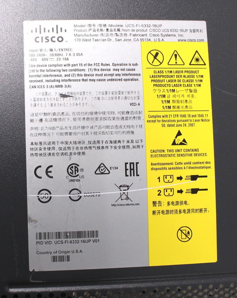 Cisco UCS-FI-6332-16UP Fabric Interconnect Networking Switch | eBay
