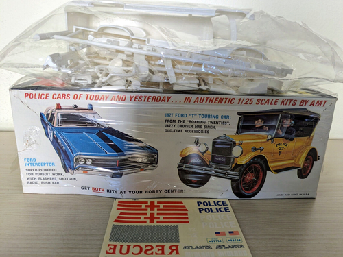 SUPER RARE! **ORIGINAL-ISSUE VINTAGE AMT CHEVY POLICE VAN KIT **SEALED ...
