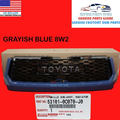 GENUINE TOYOTA TUNDRA TRD PRO CALVARY GRAYISH BLUE 8W2 GRILLE 53101 ...