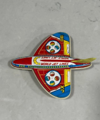 Vtg tin Toy Plane World Jet Lines JX 88 Metal and Plastic Vintage hong ...