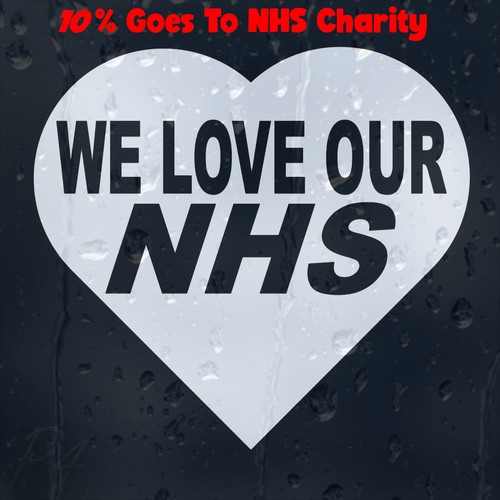 We Love Our NHS Heart Thank You Car Window Or Bumper Decal Vinyl ...
