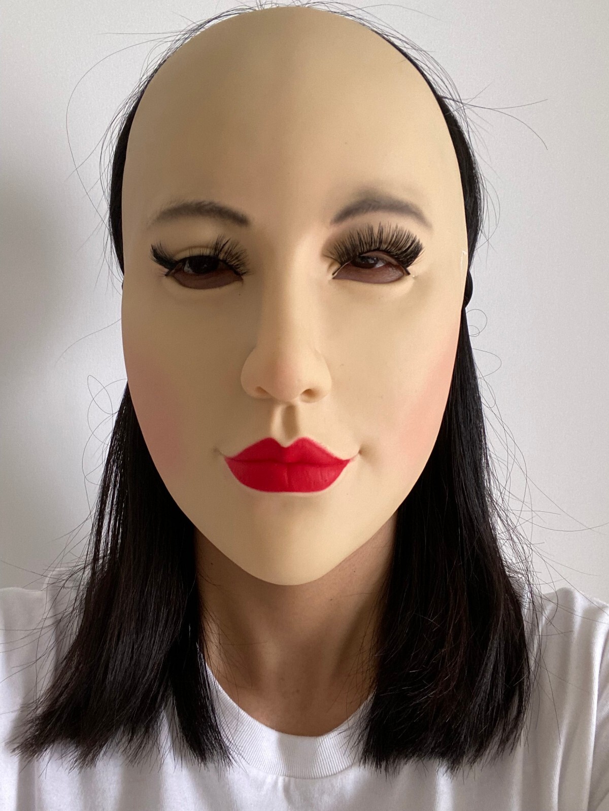 Beauty Mask latex Female Mask Halloween Costumes performance Half Face ...