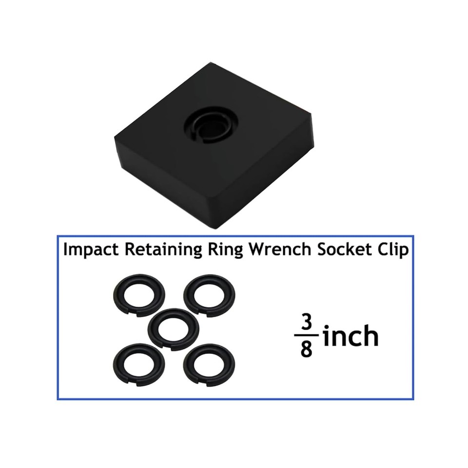 3/8" Impact Retaining Ring Clip with O-Ring, Fits for Mmilwaukeei Black ...