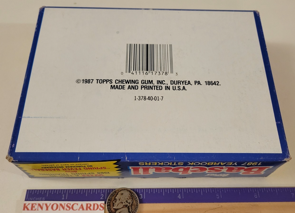 1987 MLB BASEBALL Unopened FULL YEARBOOK STICKER WAX PACK CARD BOX 48 ...