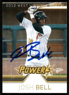 2012 West Virginia Power JOSH BELL Signed Card autograph auto PIRATES ...