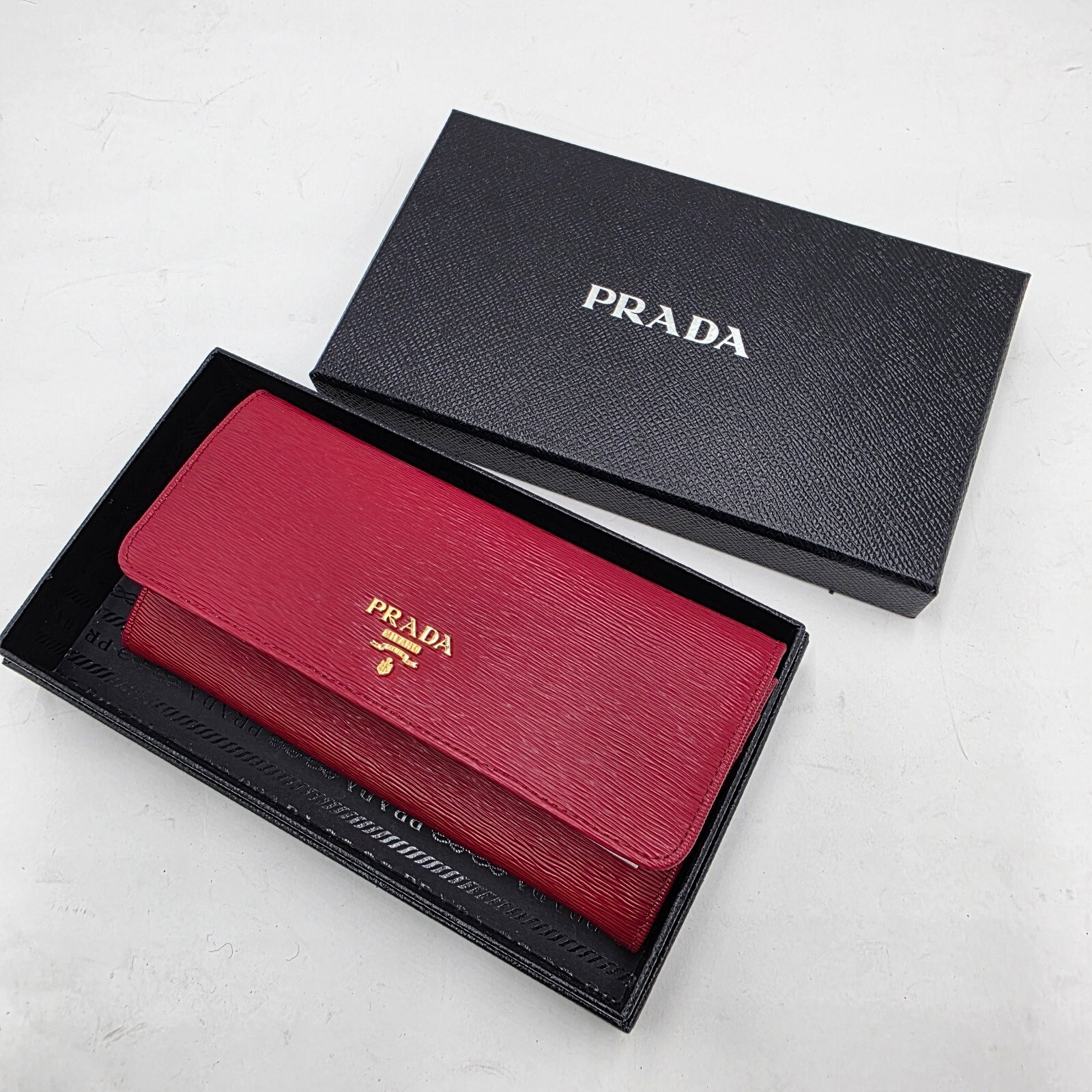Prada Saffiano Leather Red Long Wallet - Gem