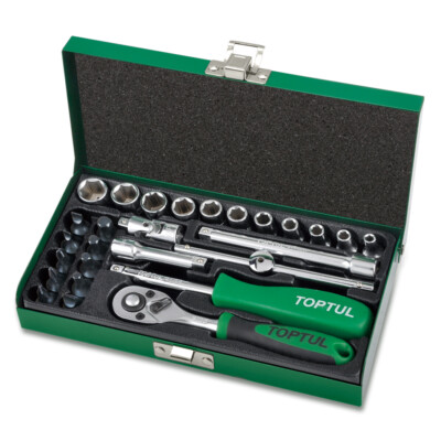 Toptul Professional 27 Piece 1/4in Drive Metric Socket Set GCAD2701 ...