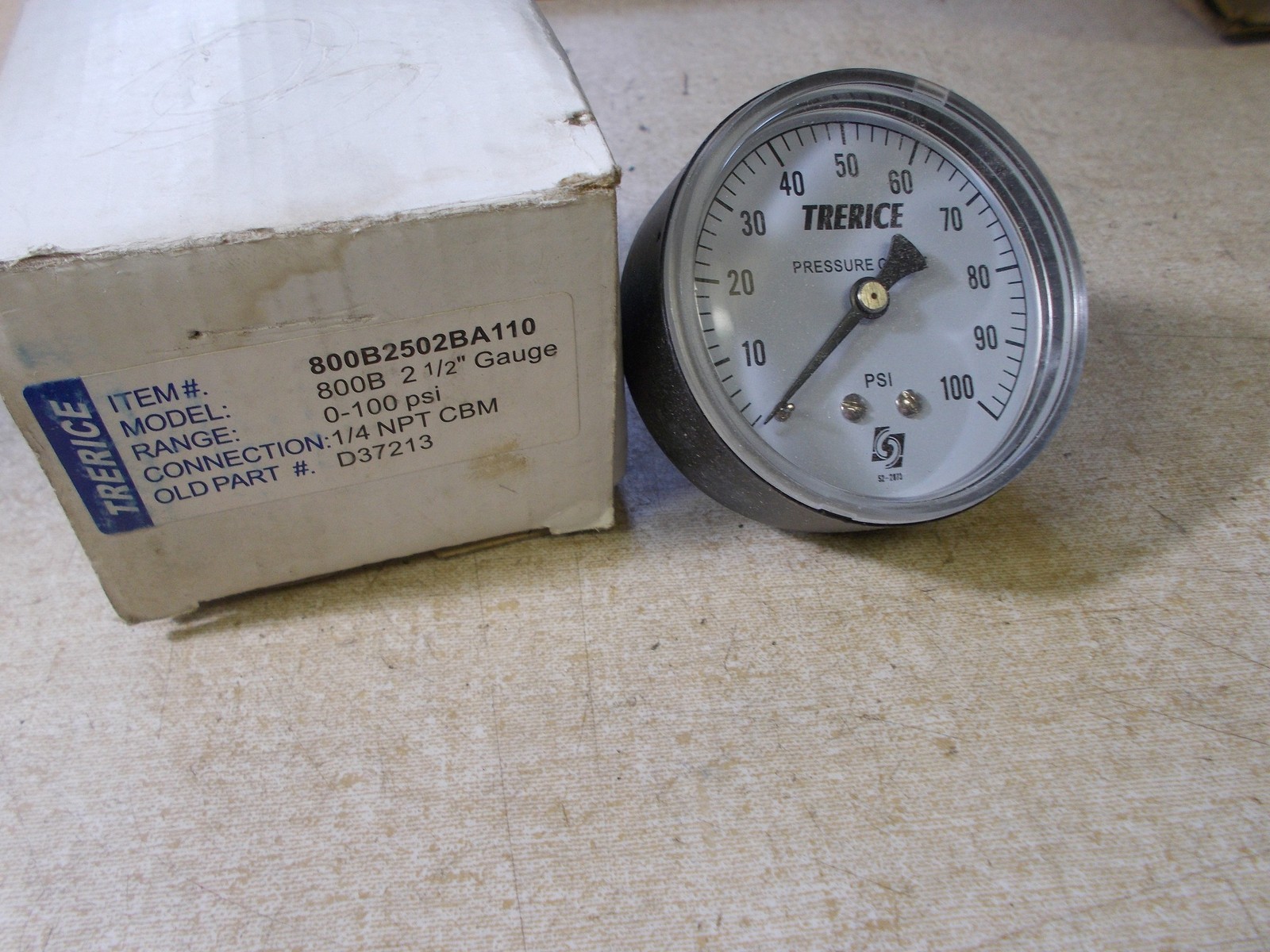 Trerice Model 800B Pressure Gauge 2-1/4" 0-100 PSI D37213 * * for sale ...