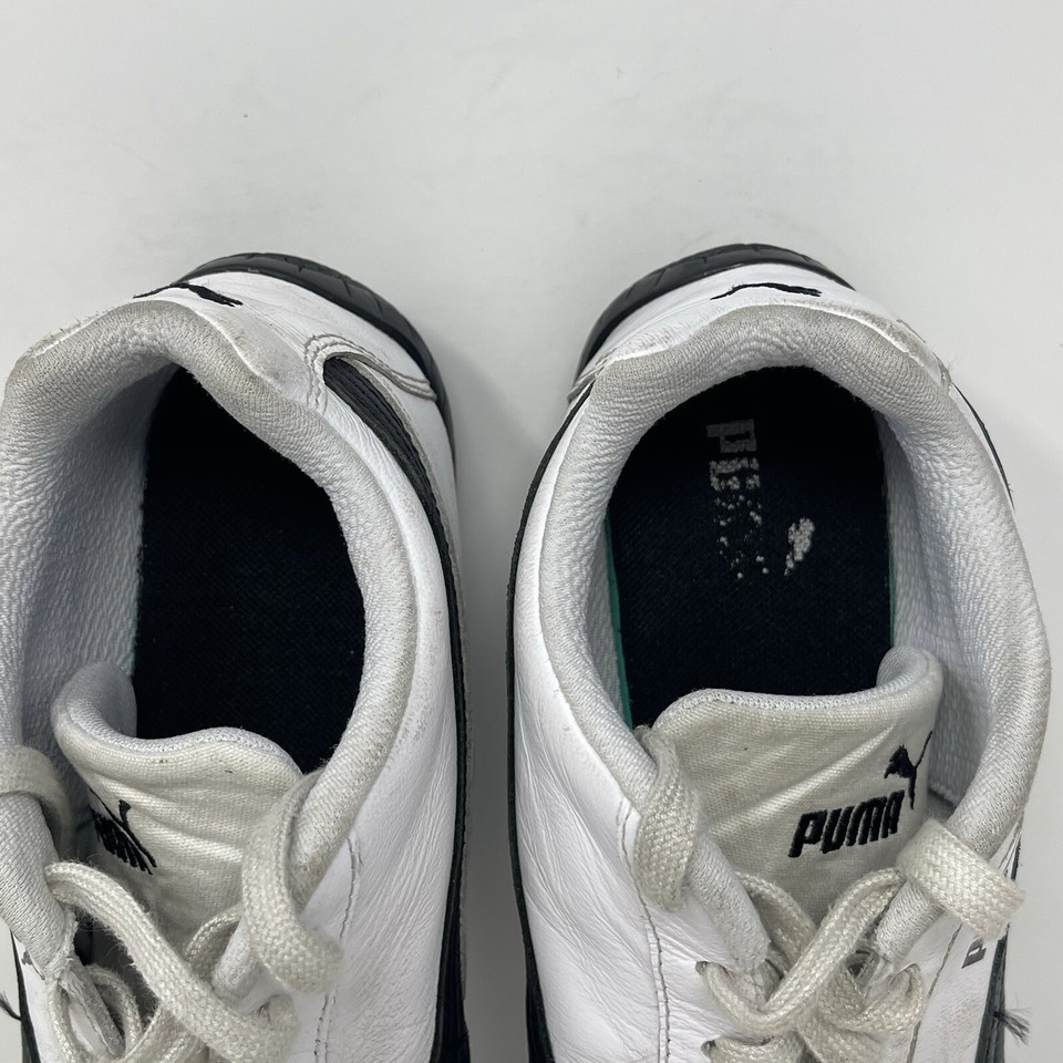 Puma Speedcat Shield Shoes Mens 8 White Black Leather Hipster Preppy ...