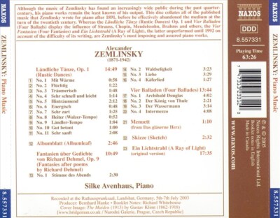 ZEMLINSKY: PIANO MUSIC NEW CD 747313233120| eBay