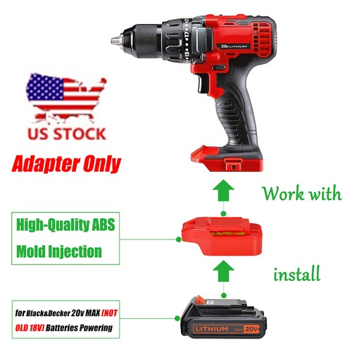 1 Adapter for Bauer 20v Cordless Tool to for Black&Decker 20v MAX Li ...