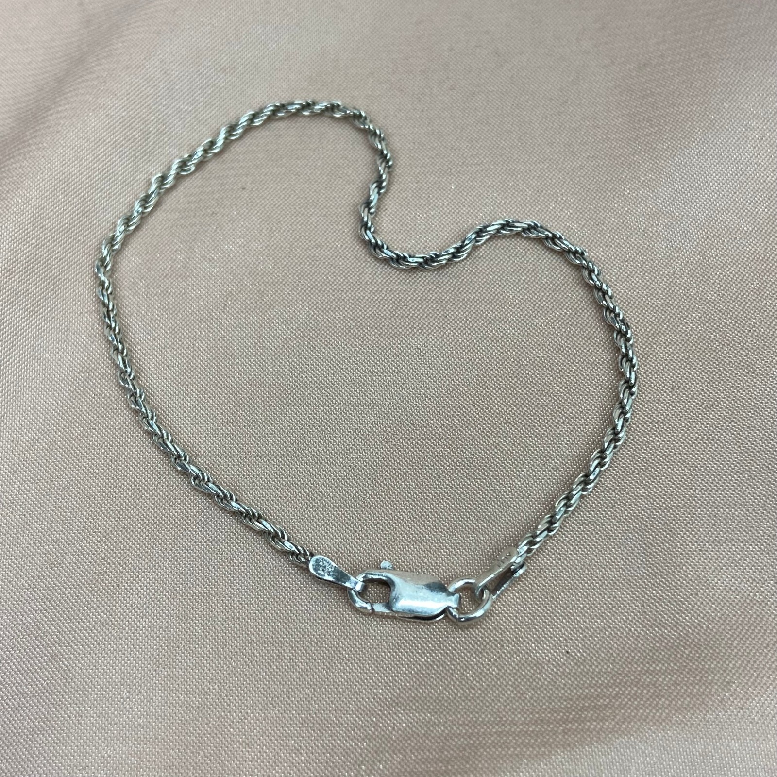 Vintage ALFI 925 Italy 7.25" Sterling Silver Rope Link Chain Bracelet 1 ...