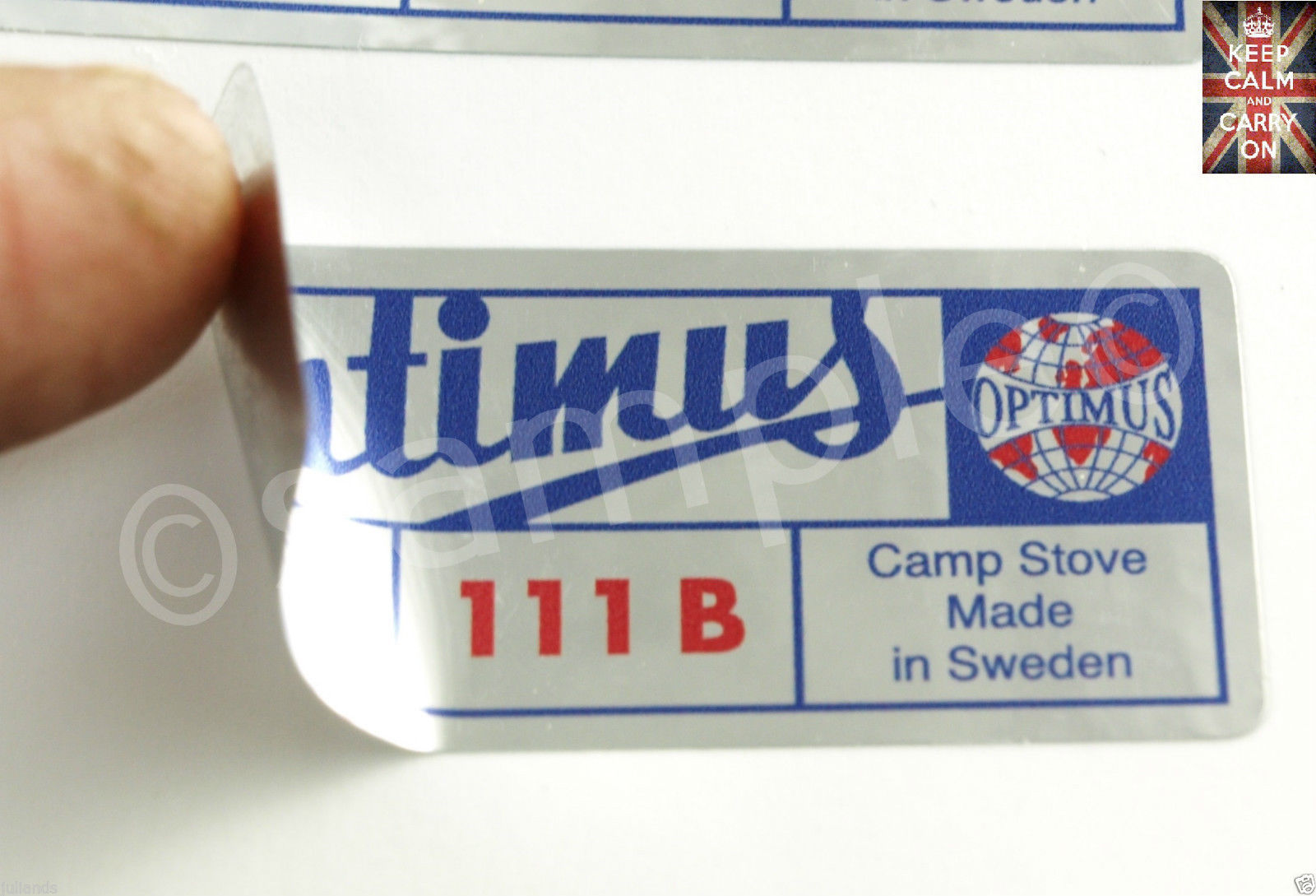 OPTIMUS STOVE 111B REPLACEMENT DECAL STICKER GASOLINE STOVE PRIMUS ...