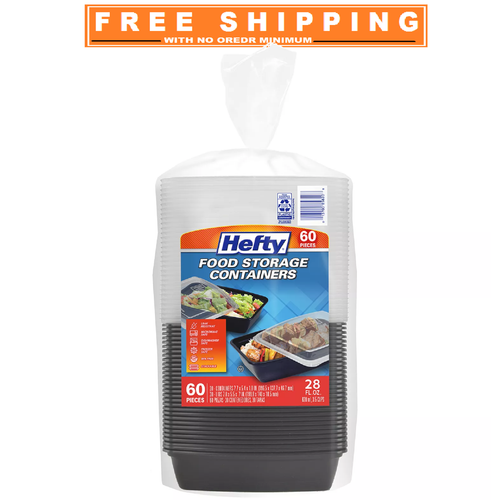 Hefty Food Storage Containers with Lids 28 oz., 60 pc. | eBay