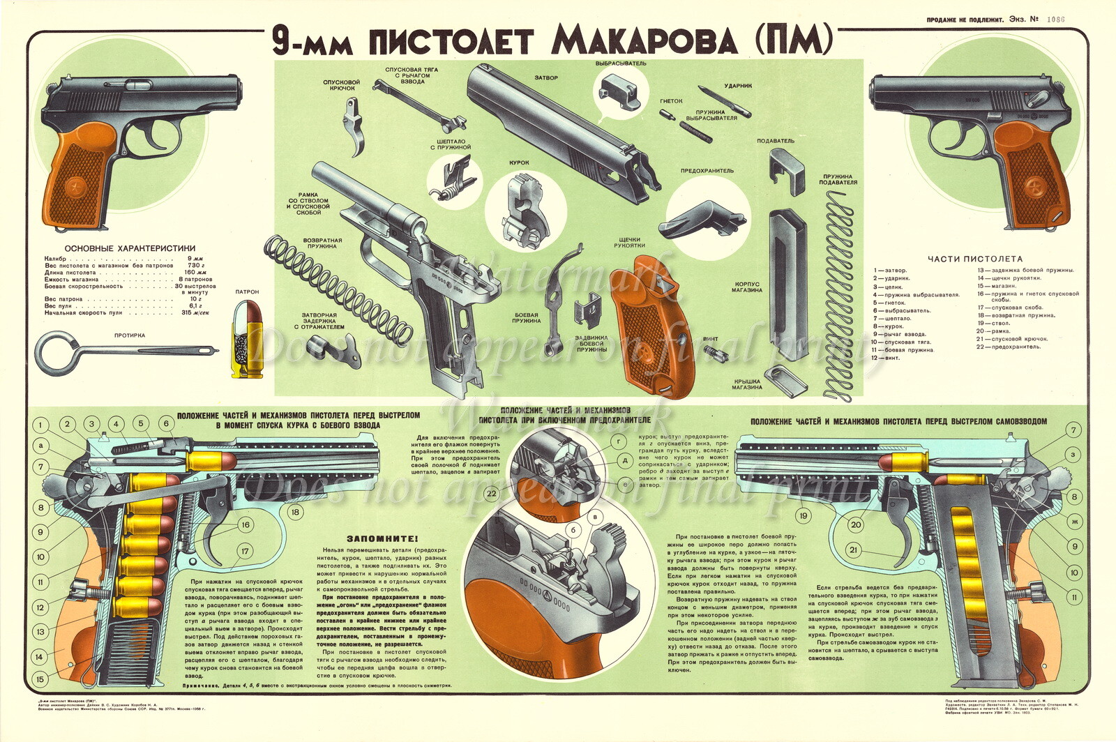 Soviet Russian Military Weapon Poster Print 9MM MAKAROV PISTOL PM | eBay