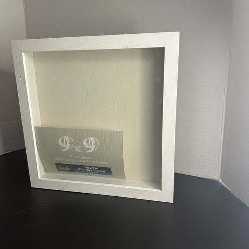 Studio Decor 9x9 White Shadow Box Frame New with Soft Linen Back | eBay