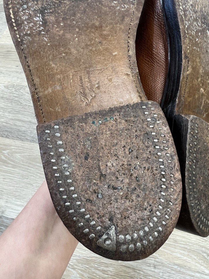 Vintage Florsheim Double V Cleat 8.5 D Handsewn Split Toe NST Shoe ...