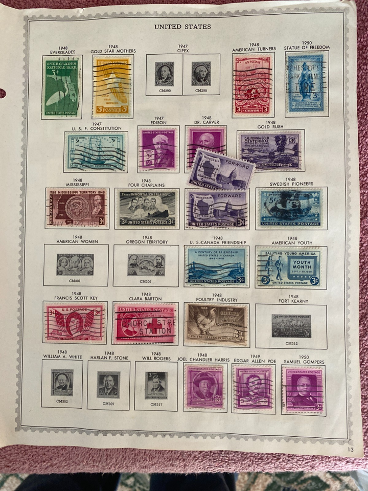 Large lot of early US postal stamps- pagers from Collector Books-See ...