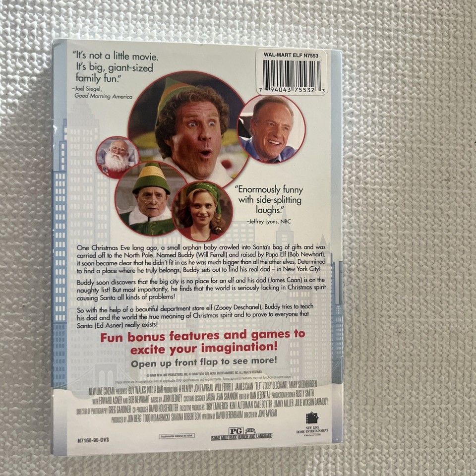 Elf (DVD, 2003, 2-Disc) Will Ferrell, James Caan - With Slipcover. | eBay