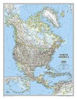 NATIONAL GEOGRAPHIC: NORTH AMERICA CLASSIC WALL MAP (23.5 **BRAND NEW ...