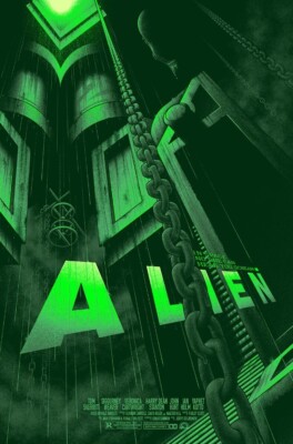 Alien Aliens Green Shaft Horror Movie Film Poster Giclee Print Art ...