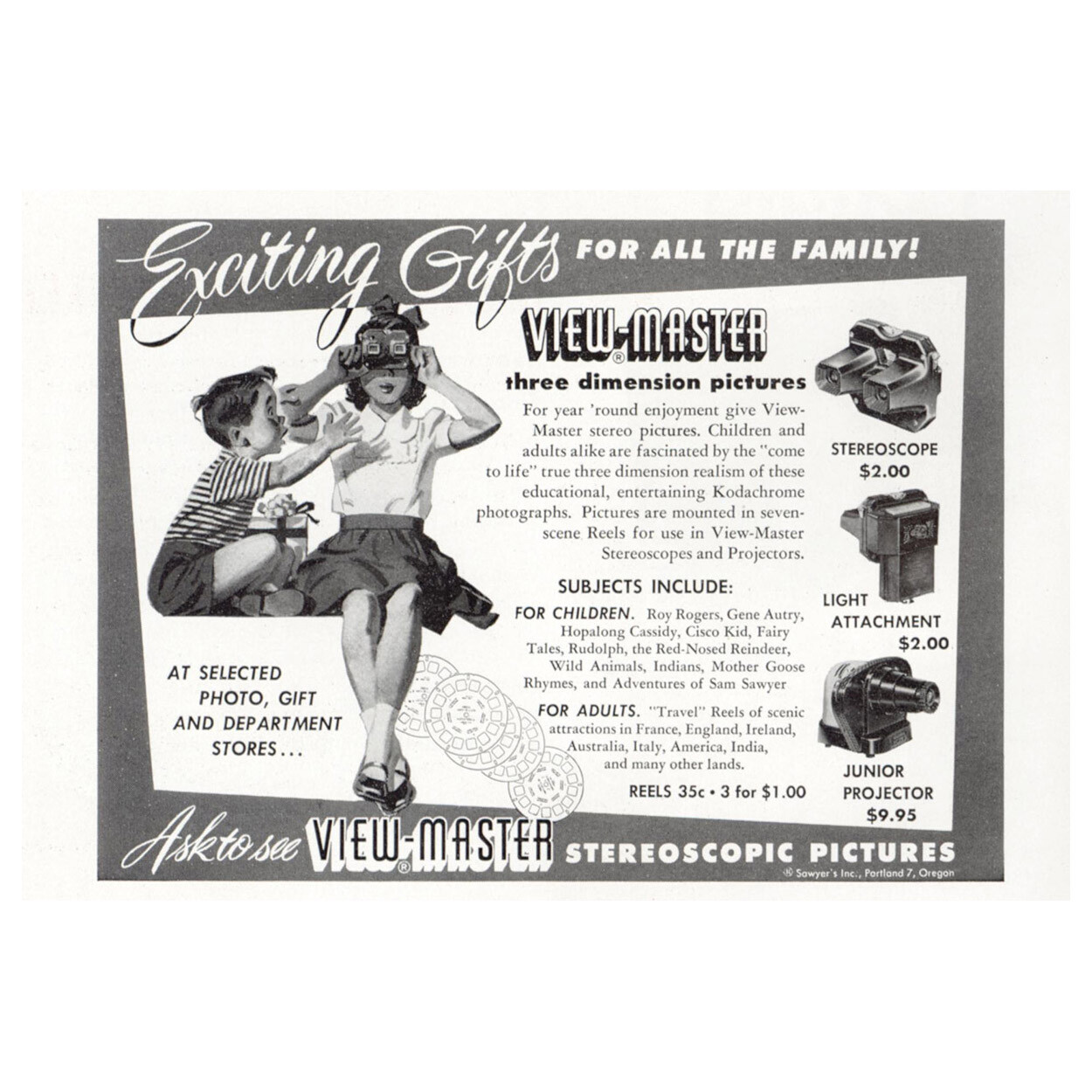 1950 View-Master: Stereoscope, Junior Projector Vintage Print Ad | eBay
