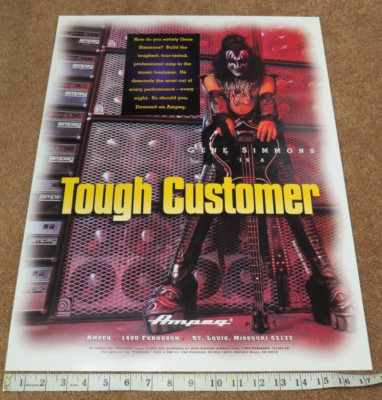KISS PROMOTIONAL POSTER - GENE SIMMONS AMPEG TOUGH CUSTOMER PROMO | eBay