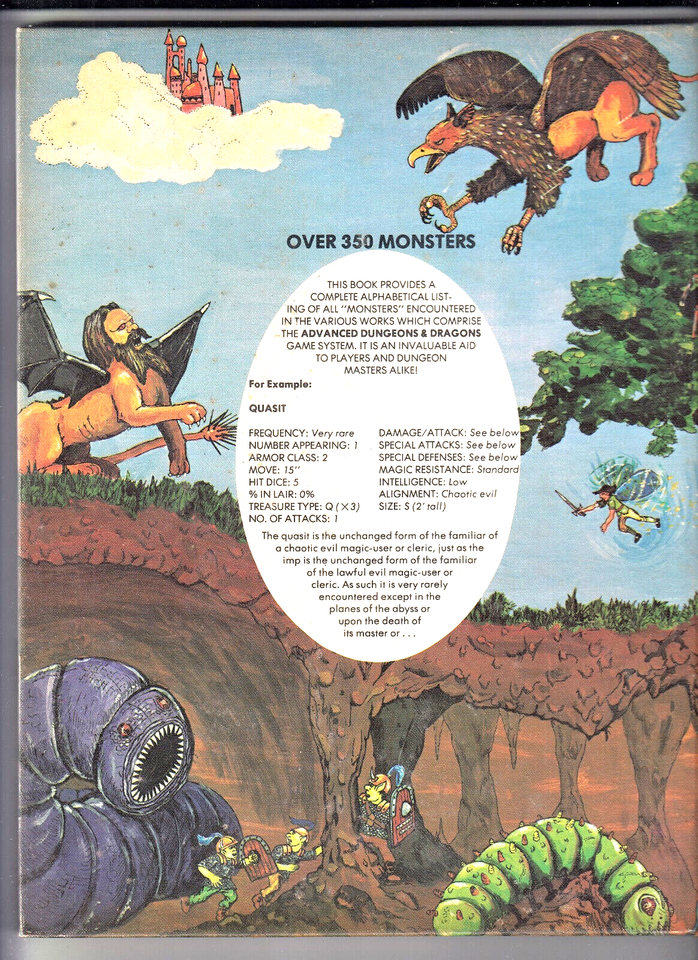 ADVANCED DUNGEONS & DRAGONS MONSTER MANUAL 1st Edition with rare ERRATA ...
