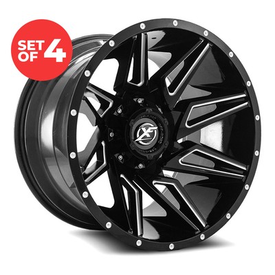 (Set of 4) XF Off-Road XF-218 Wheels 20x9 5x127/5x139.7 0 Black Rims 20 ...