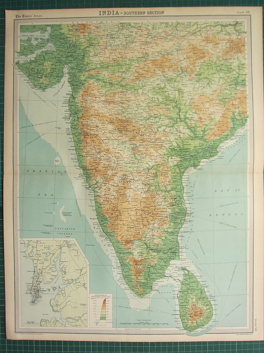 India Map India 2D Relief Map India Vintage Map India, 49% OFF