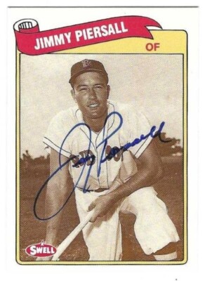 Autographed 1989 SWELL BASEBALL GREATS #83 JIMMY PIERSALL RED SOX card ...