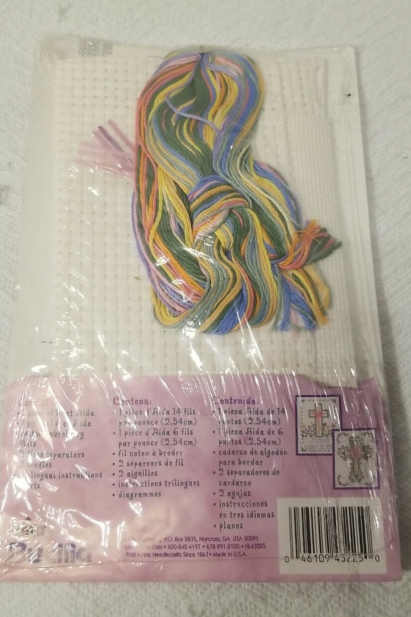 Plaid Bucilla Stitch With Me "Floral Cross" Cross Stitch Kit 14 count ...