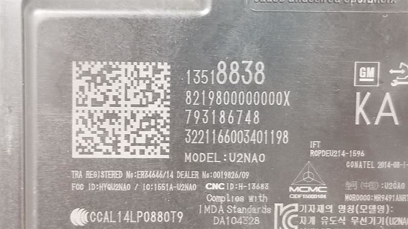 19 GMC Sierra 1500 Keyless Entry Control Module 13518838 for sale ...