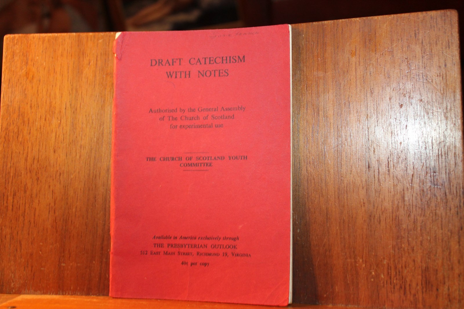 Vintage 1954 Draft Catechism w/ Notes Church of Scotland Committee ...