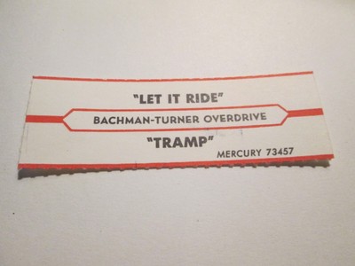 Bachman-Turner Overdrive – Let It Ride Orig 1973 Jukebox Strip | eBay