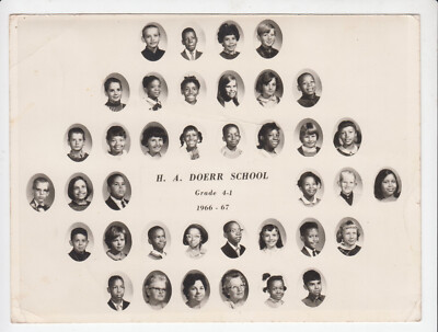 Vintage Photo H A Doerr School Saginaw, MI 1966 Grade 4 Black White ...