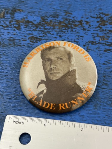 Vintage 1982 Harrison Ford Blade Runner Movie Promo Button Pin Pinback ...