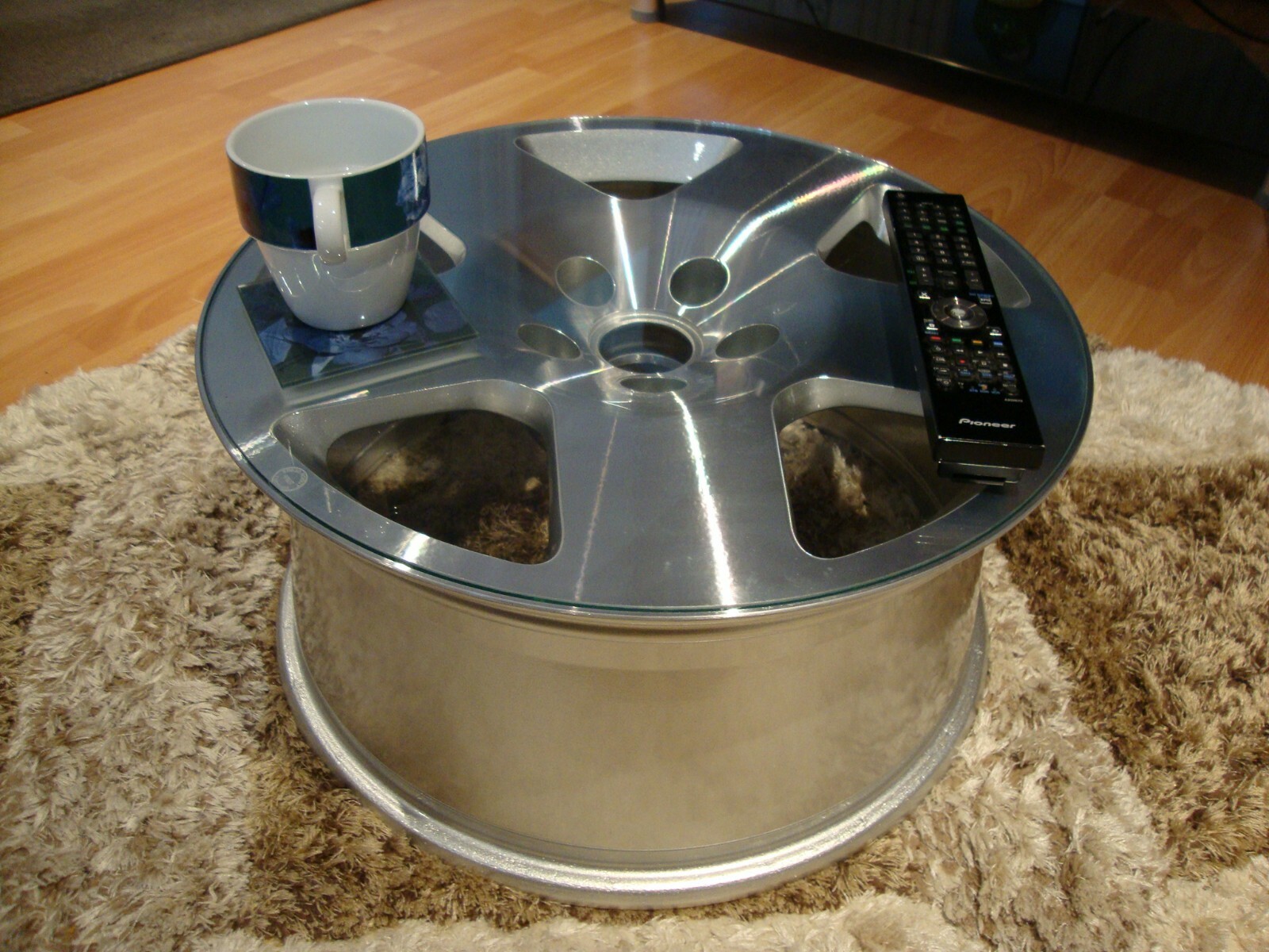 17" Audi TT V8 Alloy wheel coffee table manshed mancave camping beach ...