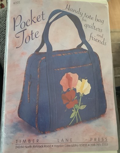 PATTERN Fabric Sweet Pea Tote Purse Travel Bag Handbag NEW Timber Lane ...