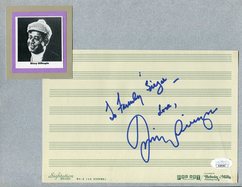 Dizzy Gillespie Jazz trumpeter Composer Bandleader Singer Signed ...