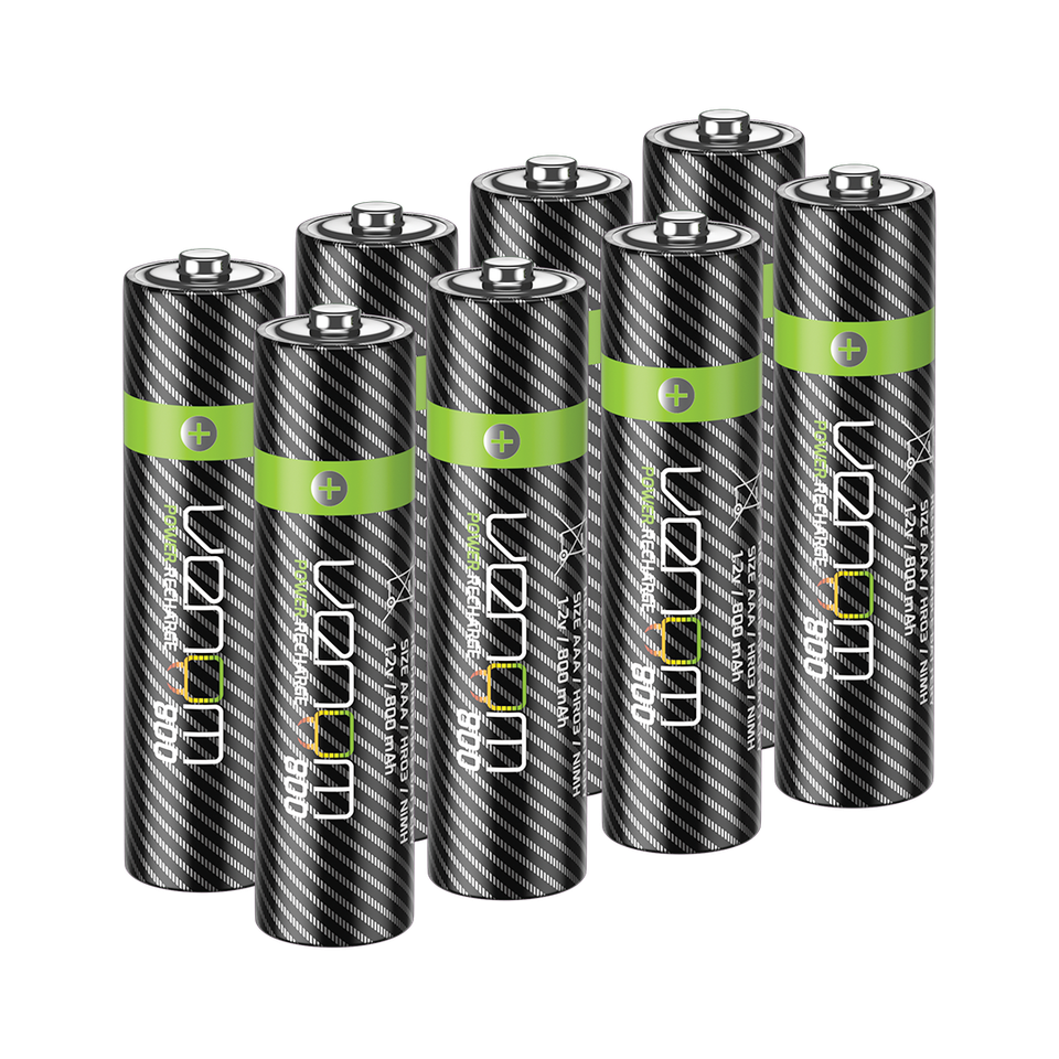 Venom Rechargeable AA and AAA High Capacity Batteries and Charging Dock ...