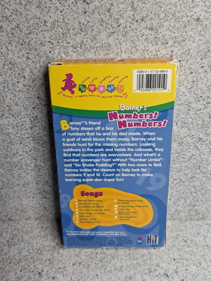 Barney Numbers! Numbers! VHS 2006 HiT Entertainment Barney Home Video ...