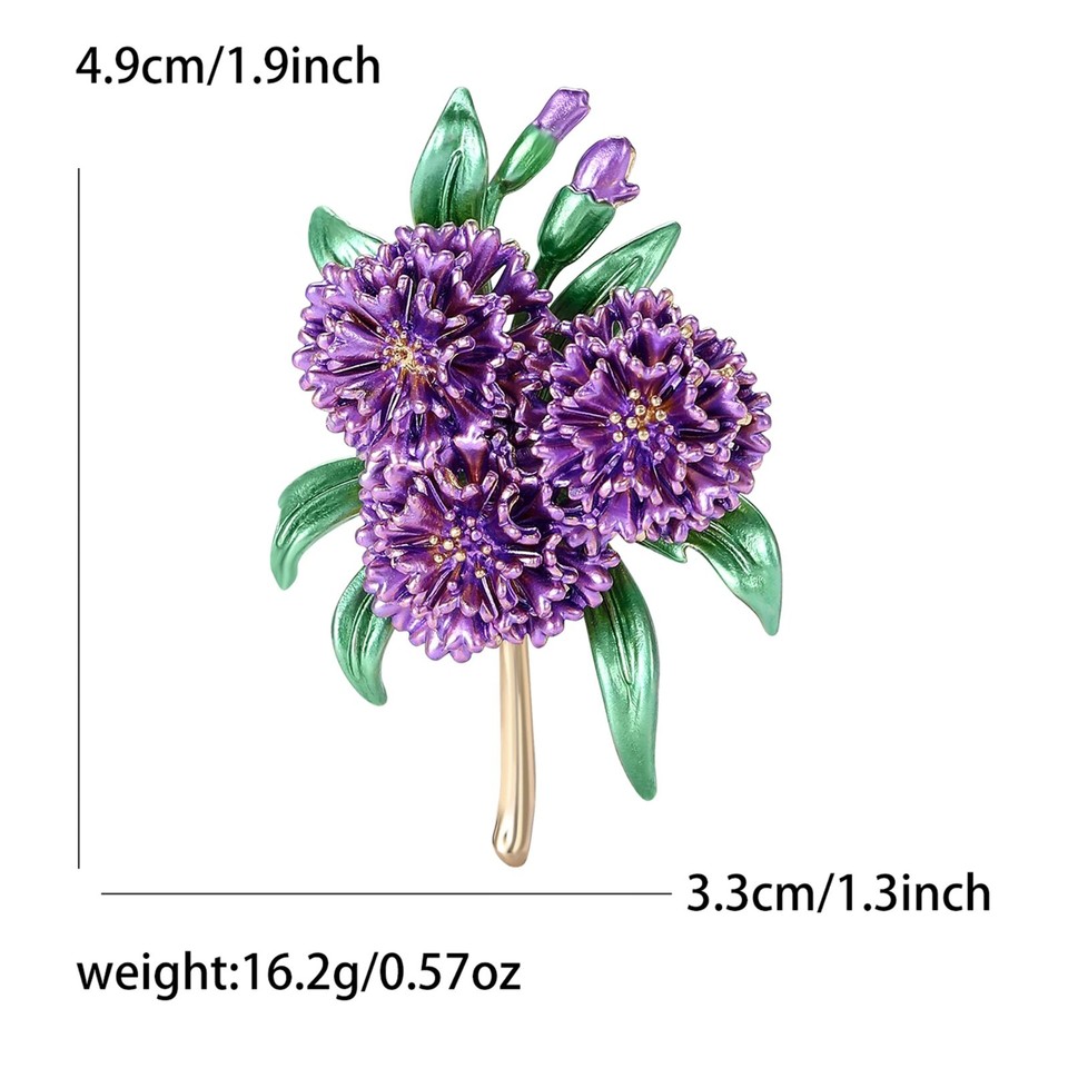Beauty Enamel Carnation Brooches for Women Plant Flower Pins Gift for ...