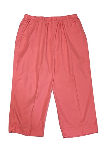 Coral Bay, Solid Coral, Elastic Waist Pull On Cropped Pants, size XL | eBay