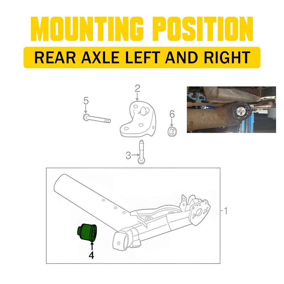 2x For Ford Fusion Fiesta Mk5 Rear Axle Beam Mounting Bushes Suspension ...