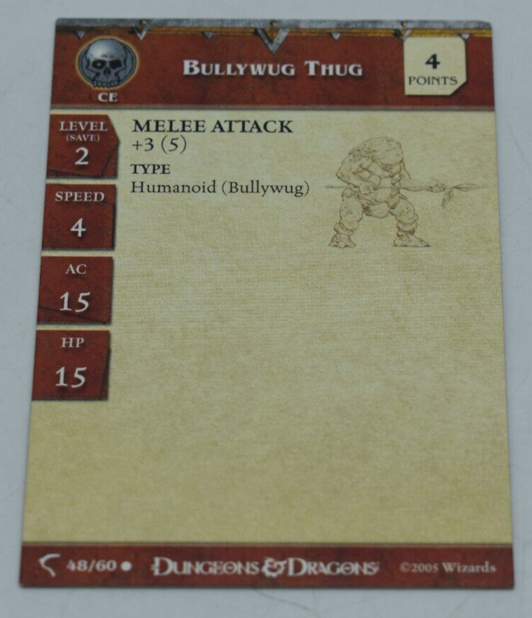 Dungeons and Dragons D&D DEATHKNELL Bullywug Thug 48/60 CARD ONLY 2005 ...