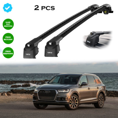 Fits Audi Q7 (4M) 2016-2023 Roof Rack Cros Bars Black Set Flush Rails ...