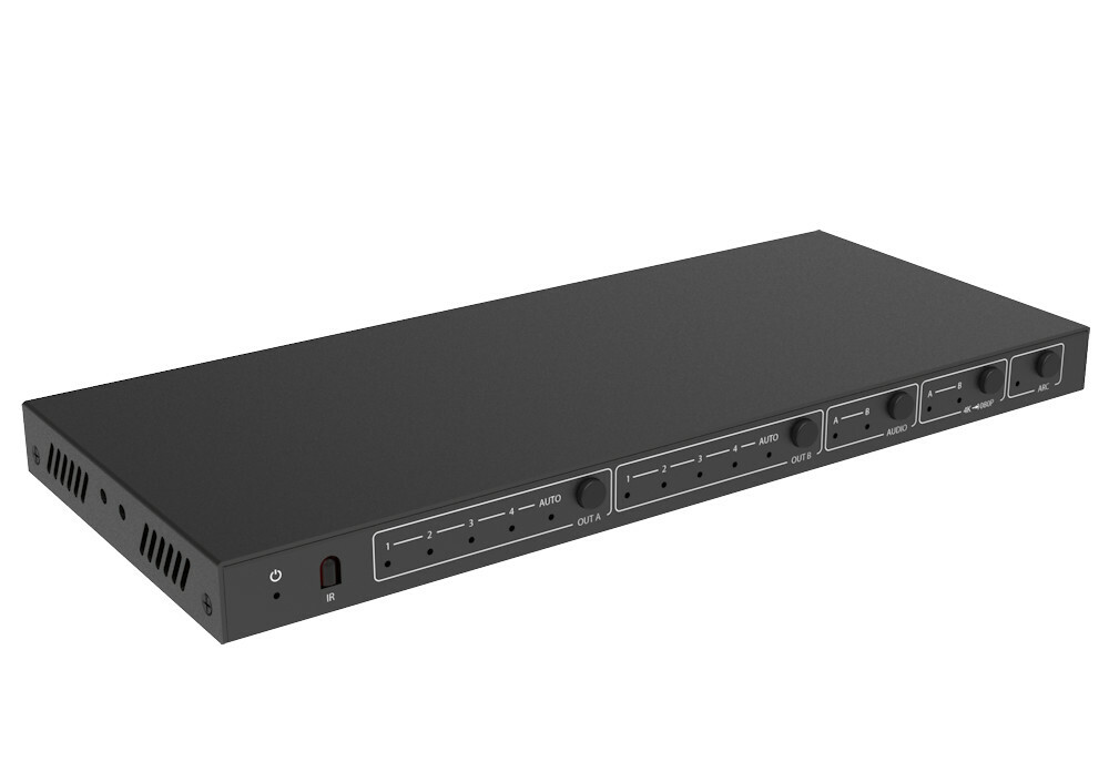 4 IN/2 OUT HDMI Amplified TRUE MATRIX w/Audio Extractor/ARC 4Kx2K@60Hz ...